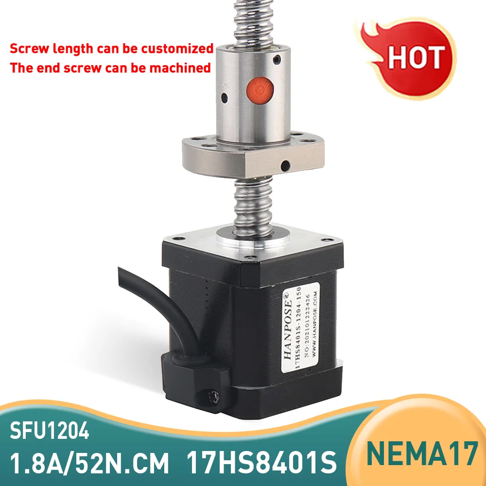 48mm-NEMA-17-moto-with-sfu1204-ball-screw-motor-nema17-42-motor-1-8A ...