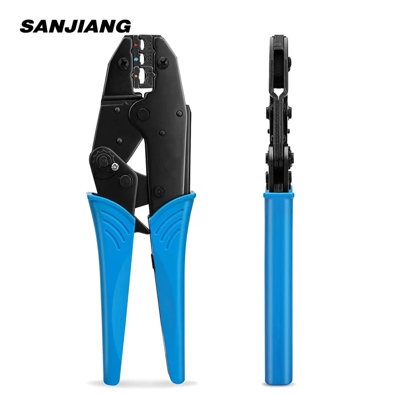 HS-30J Wire Crimper Tool Ratcheting Insulated Butt Spade Fork Ring Wire ...