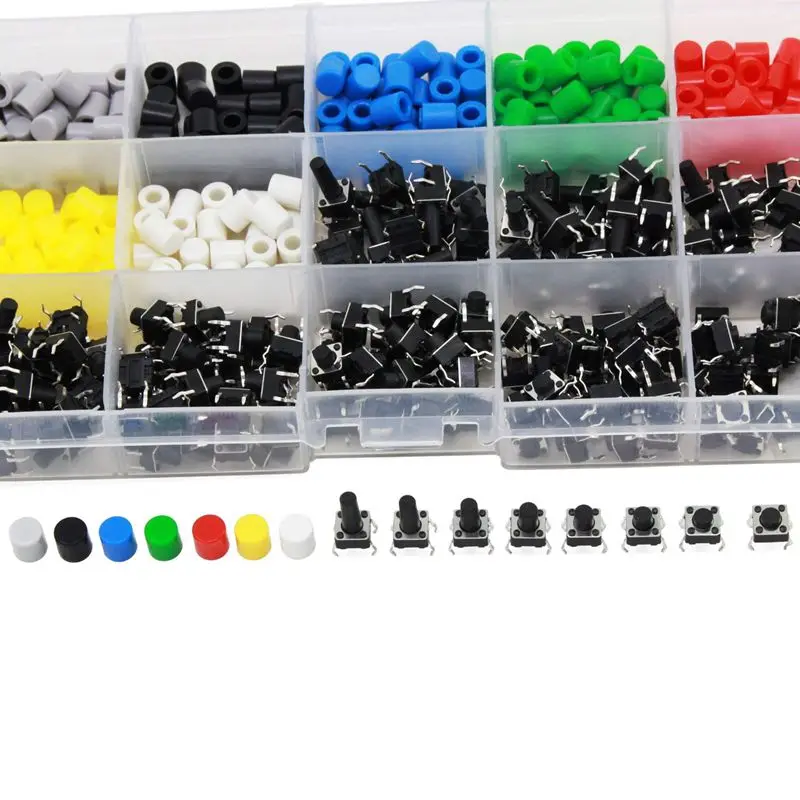 Tactile Push Button Switch Mini Momentary Tact Assortment Kit with ...