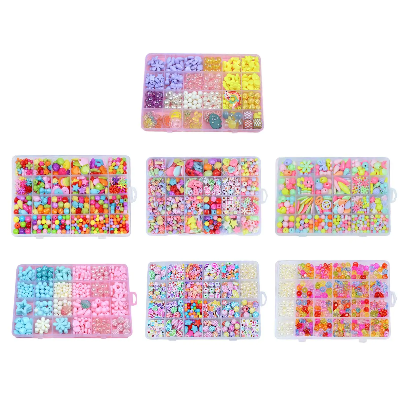 Children-DIY-Bead-Set-24-Different-Shapes-Colorful-Beads-Box-7-Styles ...