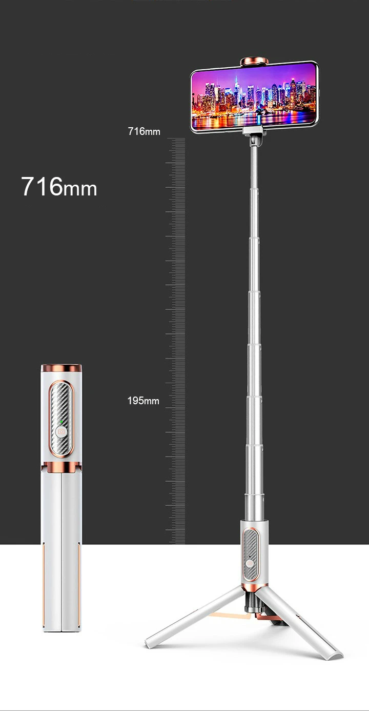 ไม้เซลฟี่ New Selfie Sticks Integrated Bluetooth Mobile Phone Selfie ...