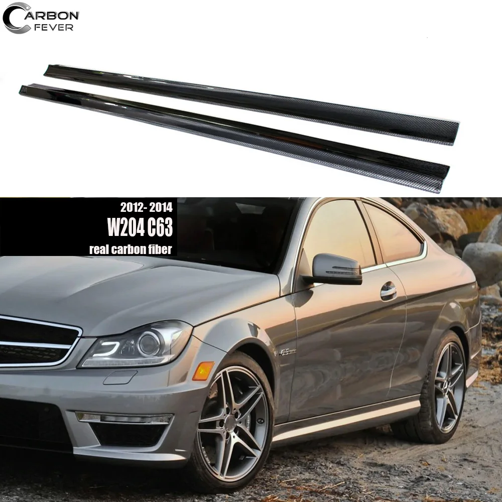 Carbon-Fiber-Side-Skirts-w-Perfect-Fitment-Fit-for-Mercedes-2012-2014-C ...