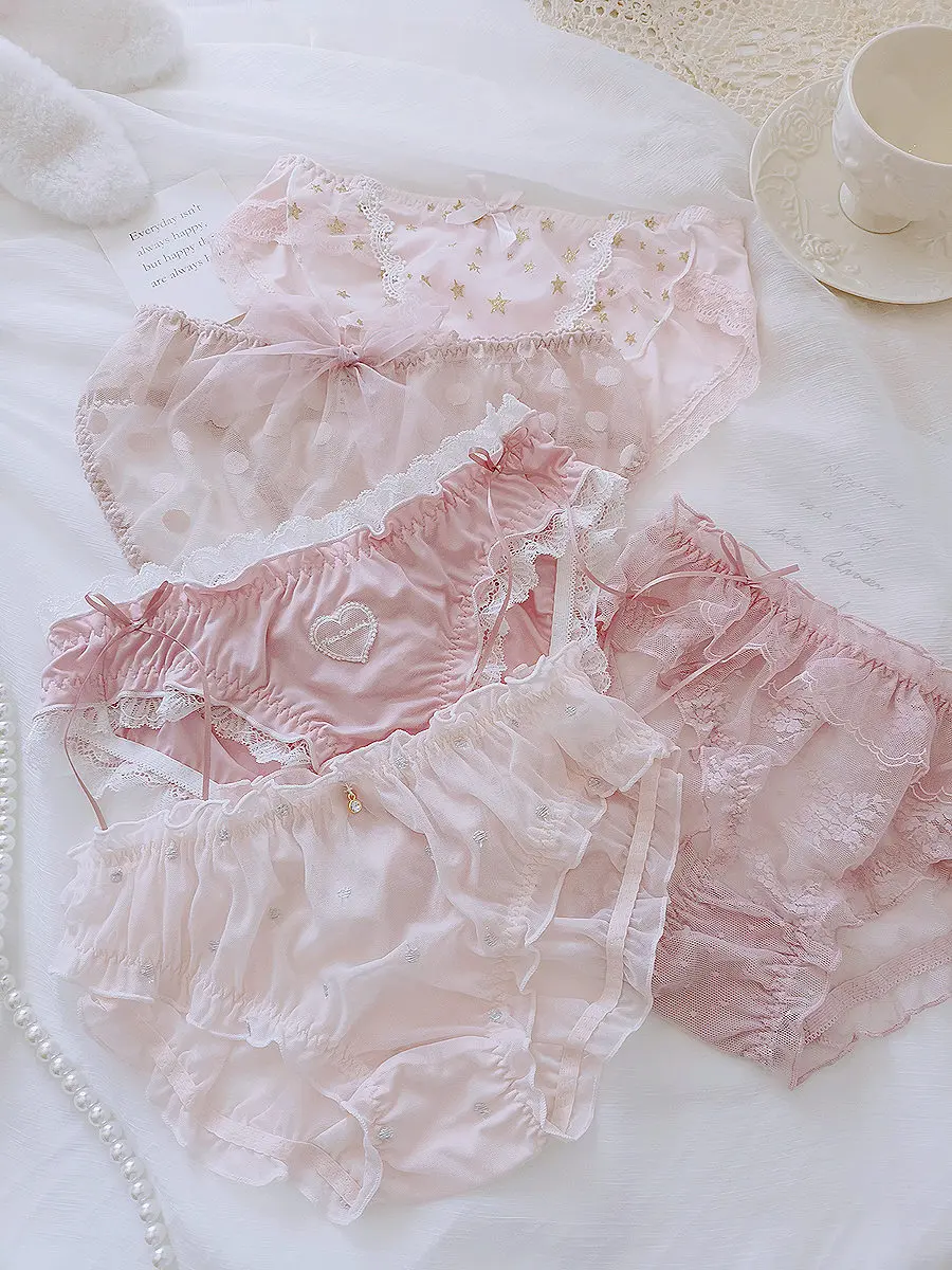 Shorts de roupa íntima feminino estilo japonês, roupa interior sensual ...