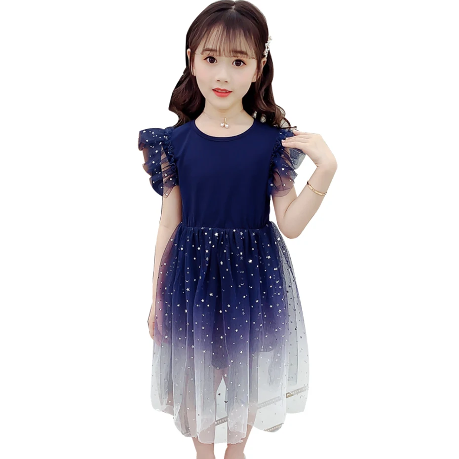 Big Girls Dress Mesh Dress For Girl Sequin Children Princess Dress ...