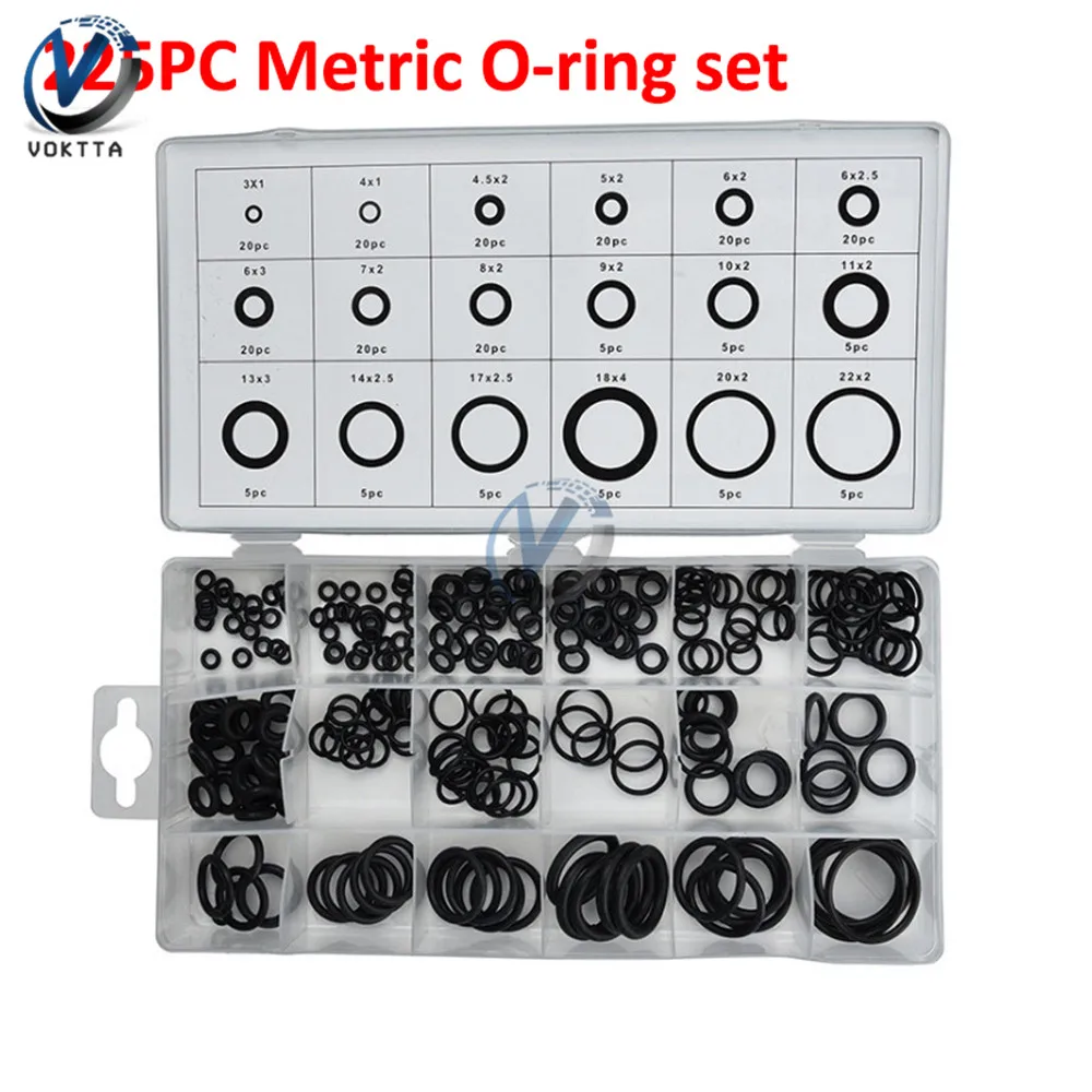 225Pcs-Rubber-O-Ring-O-Ring-Washer-18-Sizes-Assorted-O-Ring-Rubber-Seal ...