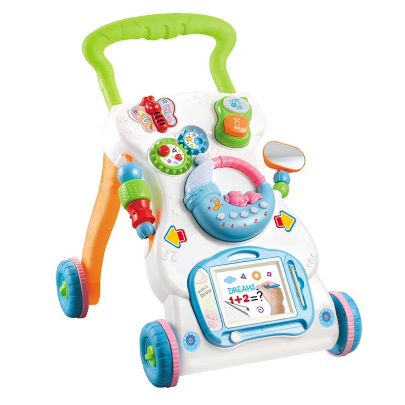 Multifunctional Baby Walker Stand to Sit Trolley Learning Walk Music ...