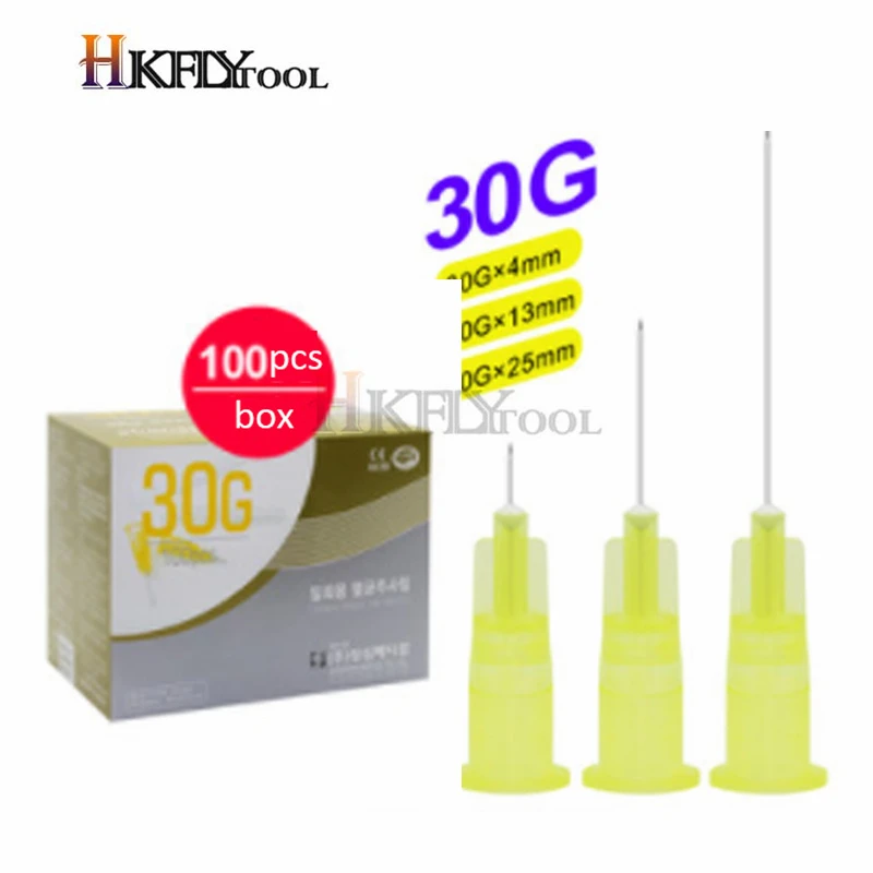 100pcs Painless Small Needle 30g 13mm 4mm 25mm Disposable 30g Medical ...