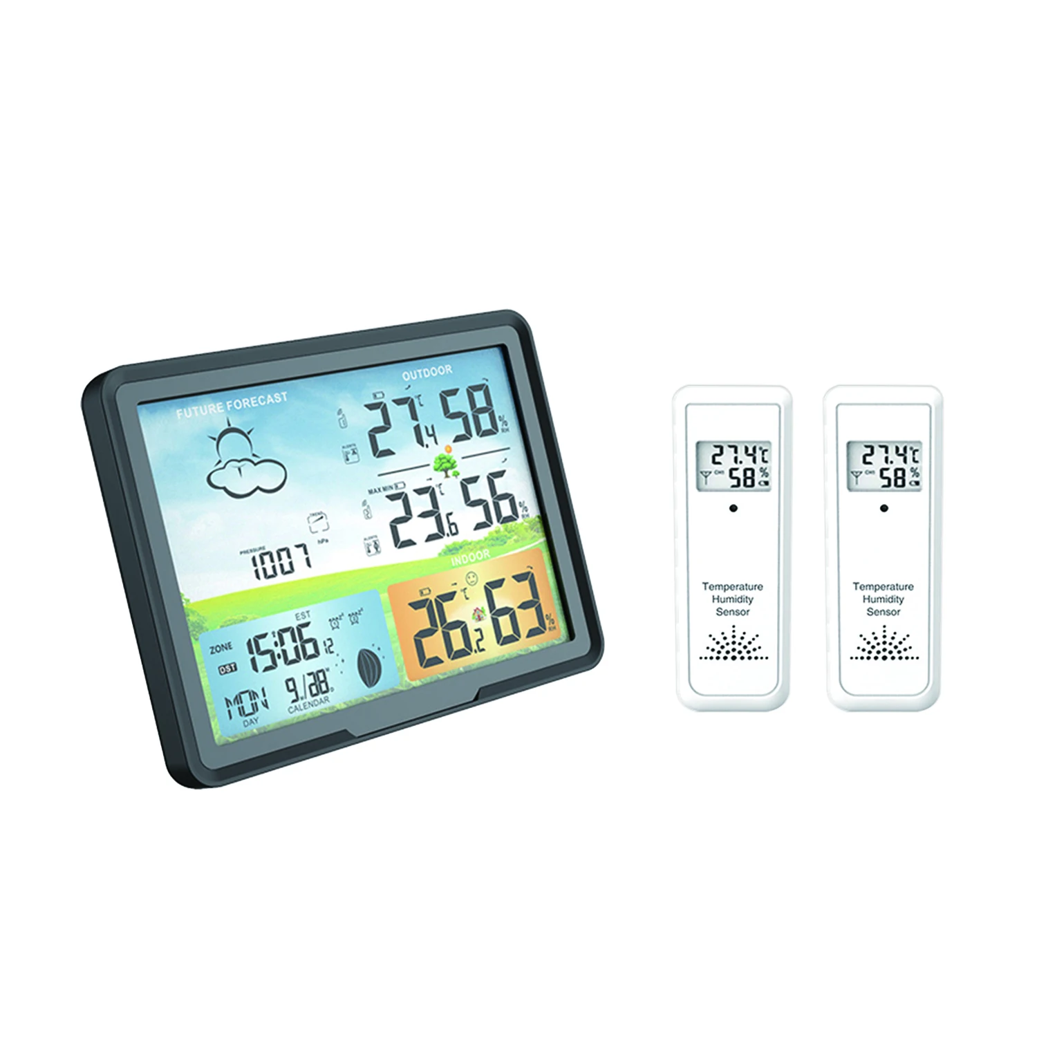 Pt20 Multifunction Wireless Weather Station Colorful Lcd Alarm Clock ...