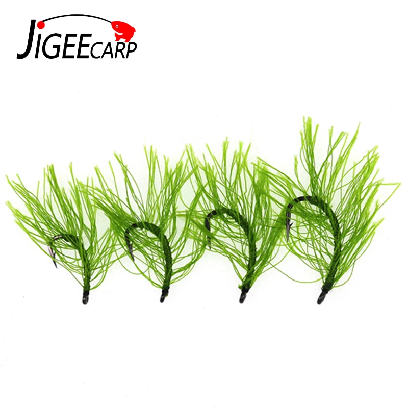 JIGEECARP-10pcs-Camouflage-Weed-Carp-Fishing-Hook-Water-Grass-Moss-Carp ...
