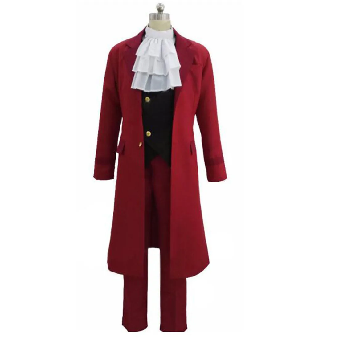 Anime Ace Attorney Apollo Justice Miles Edgeworth Red Cosplay Costume ...