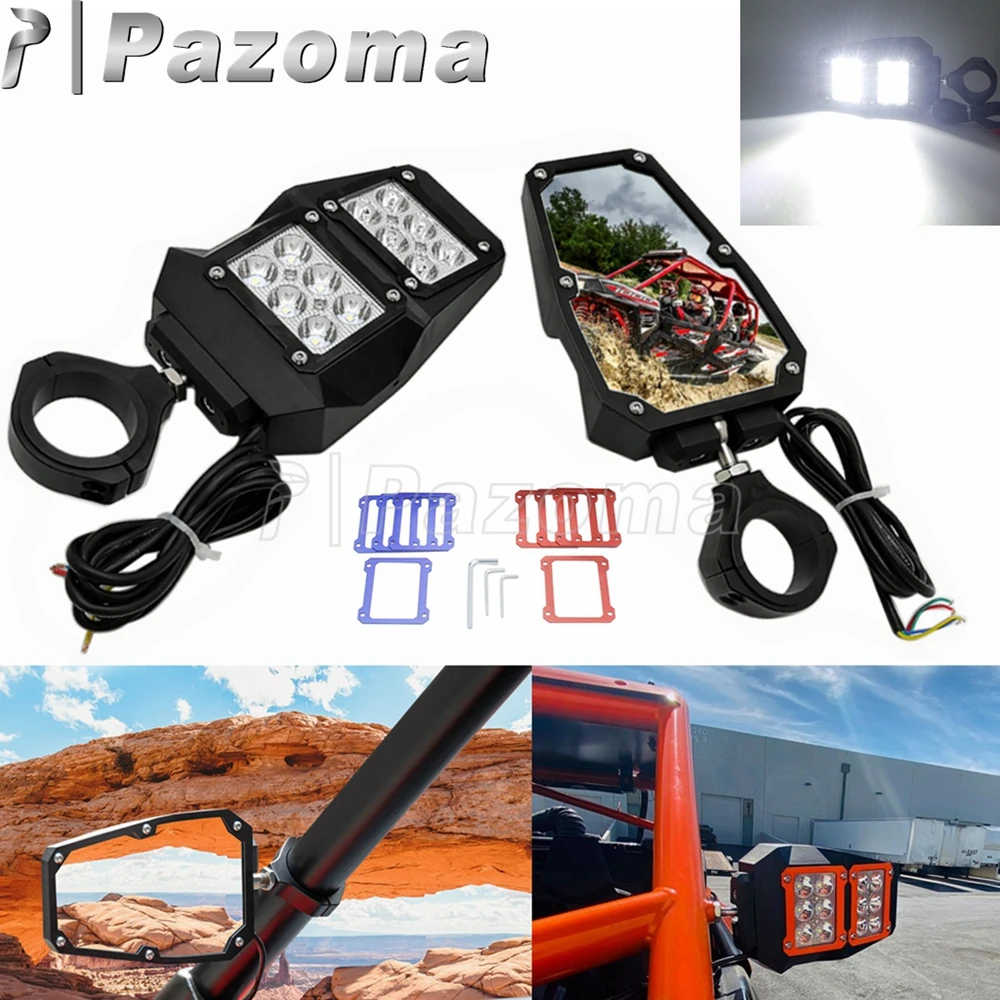 UTV-LED-Rear-View-Mirror-Spot-Light-Side-Mirrors-for-Polaris-Ranger-RZR ...