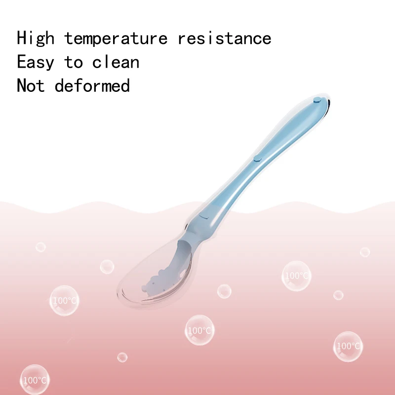 2pcs+box Baby Silicon Spoon Baby Safety Temperature Heat Sensing ...