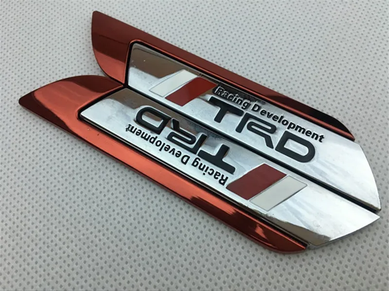 [Hot] 2pcs/pair 12cm*2cm High Quality Metal Plating Car Emblem TRD Rear ...