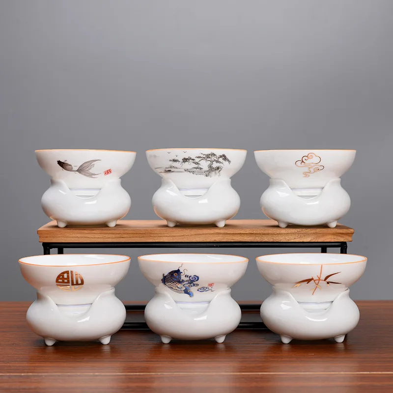 White-porcelain-Tea-Infusers-Teaware-tool-Hand-Painted-Tea-Filter ...