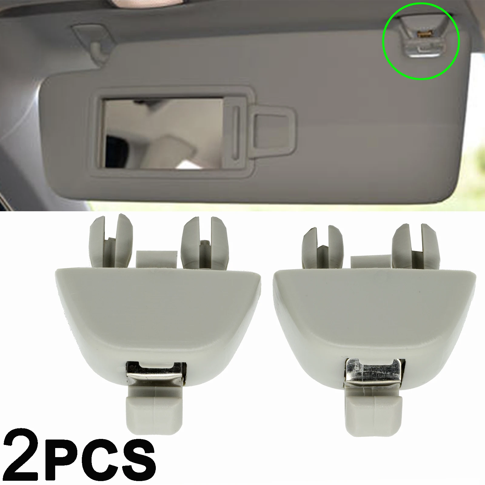 2pcs Gray Sun Visor Support Retainer Clip Hook For VW Passat Polo Up ...