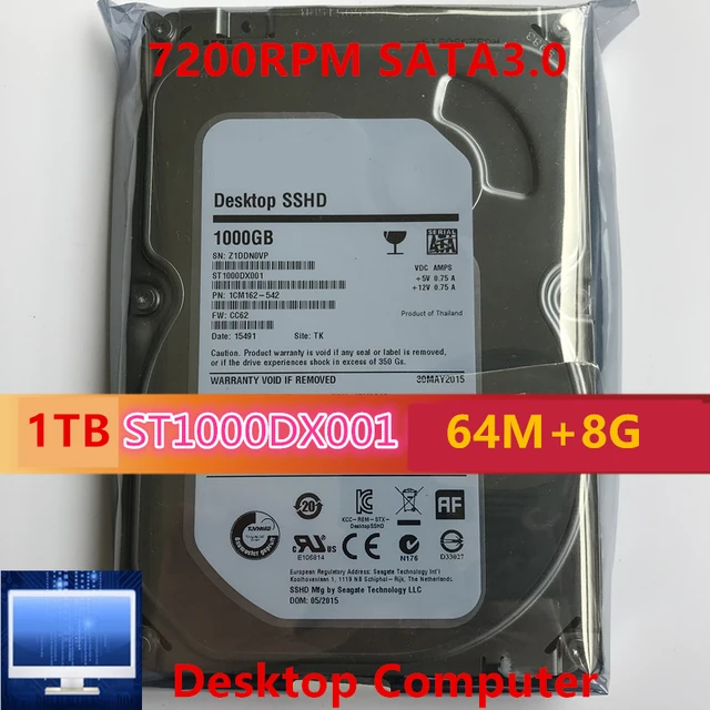 Original SSHD For Seagate Brand 1TB 3.5" SATA 6 Gb/s 64MB+8G 7200RPM ...