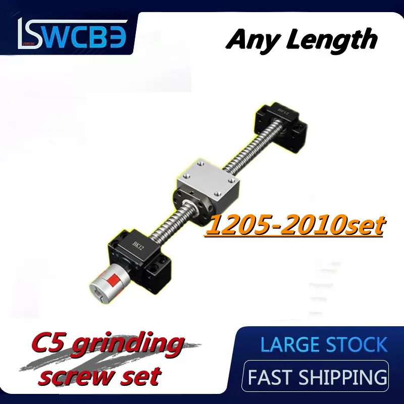 C5 Level Grinding Screw Set Ball Screw Nut 1205 1210 1605 1610 2005 ...