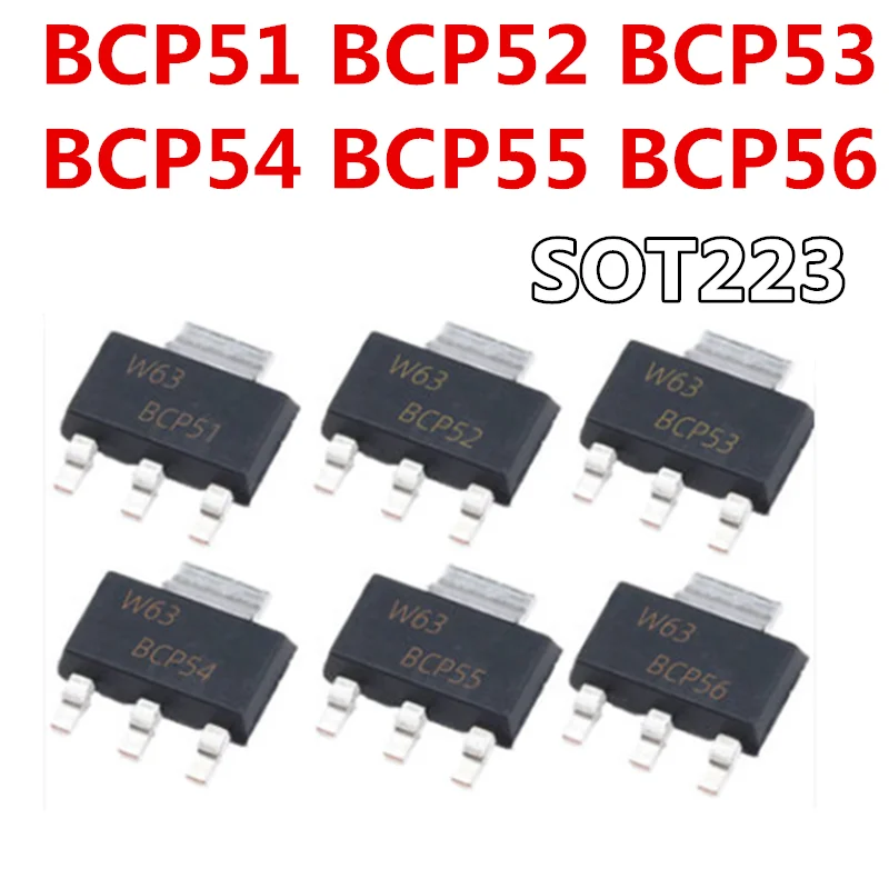 10pcs/lot BCP51 BCP52 BCP53 BCP54 BCP55 BCP56 SOT223 power transistor ...
