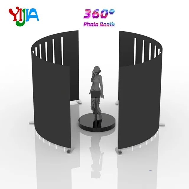 Portable 360 Spin Photo Booth Backdrop 360 Photo Booth Enclosure LED ...