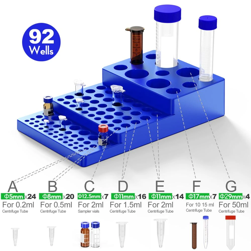 Multifunctional Centrifuge Tube Rack 0.2/0.5/1.5/2/5/10/15/50ml Stepped ...