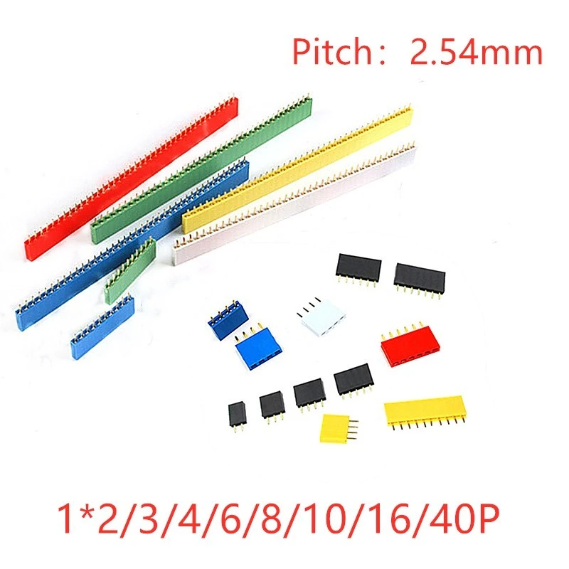 Équipements professionnels Connecteurs 11mm 100Pcs 2.54mm Pitch 2x20 40 Pin Female Double Row ...