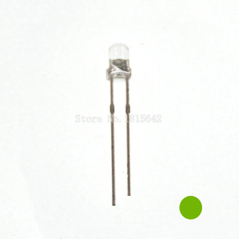100PCS-3mm-Round-Green-LED-Diode-Super-Bright-Water-Clear-LED-Light ...