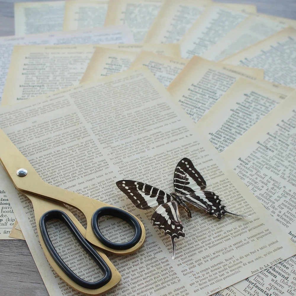 30-Sheets-Old-Book-Paper-Design-Wrapping-Creative-Craft-Background ...