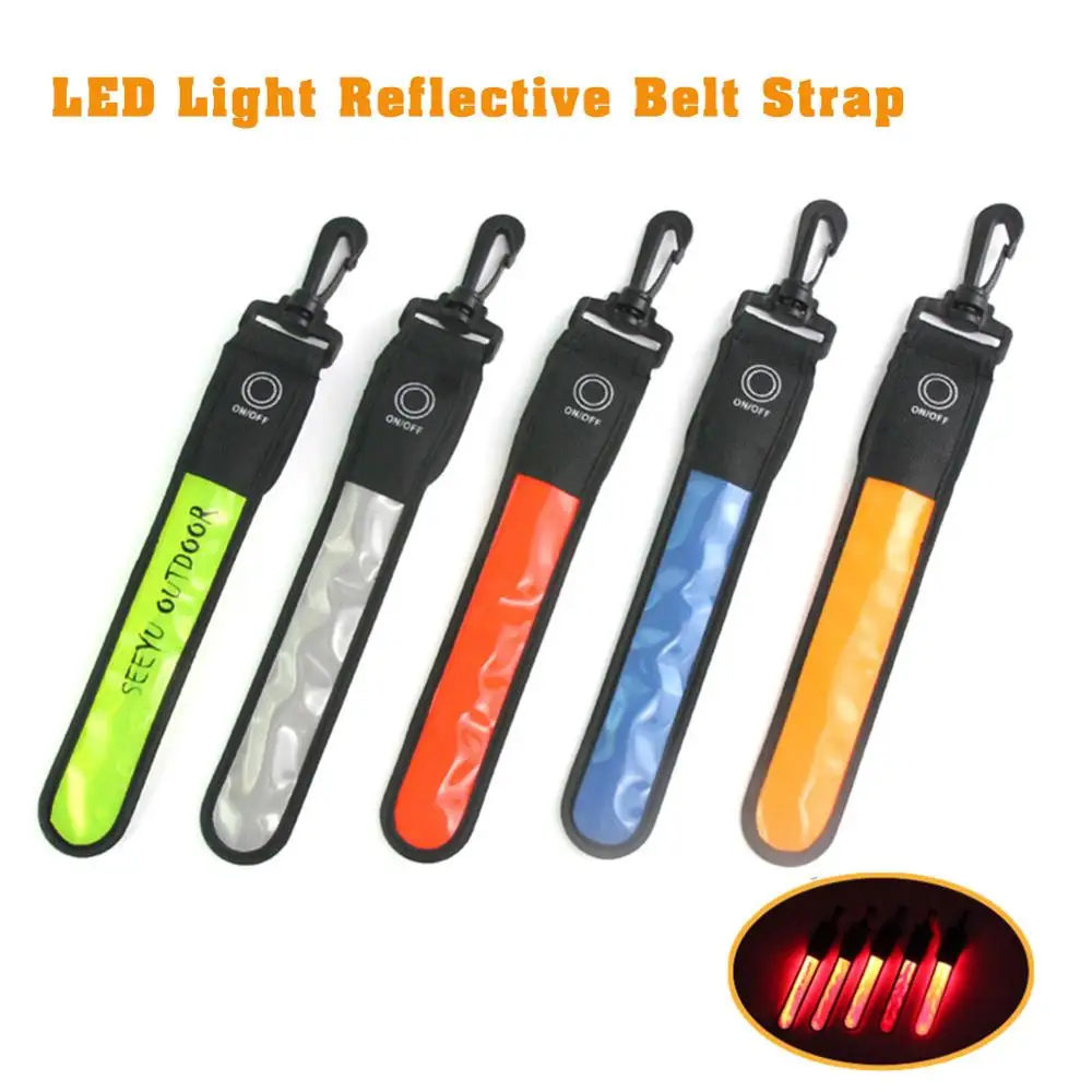 LED-Light-Reflective-Belt-Flashing-Strap-Sports-Safety-Reflective-Strap ...