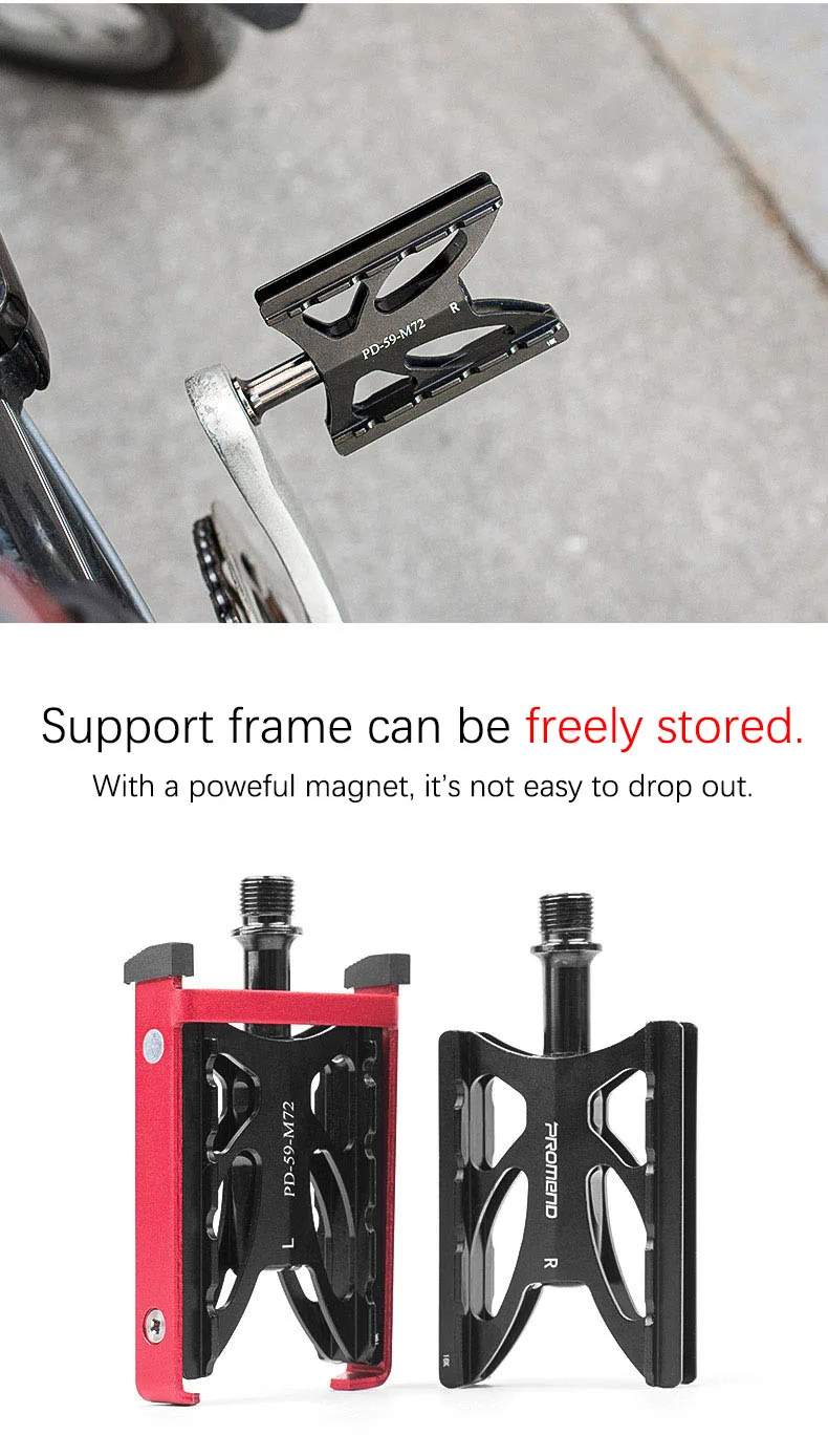 Promend Bike Pedal Support Kickstand Fold bike MTB Pedal Aluminum Metal ...