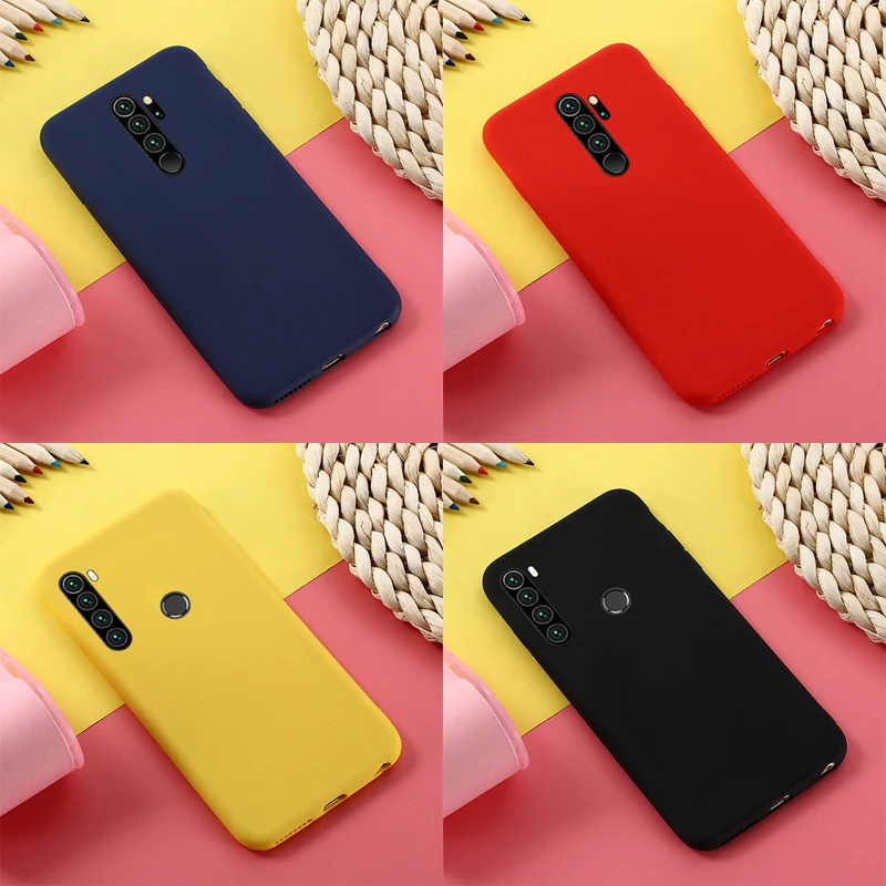 TRISEOLY Solid Color Soft Silicone Cover For Xiaomi Redmi Note 8 Pro ...