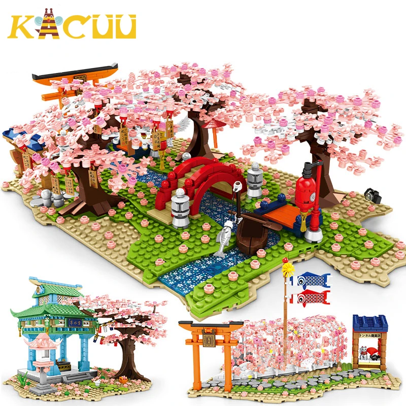 Newest Sakura Blocks City Cherry Blossom Mini Street View Japanese ...