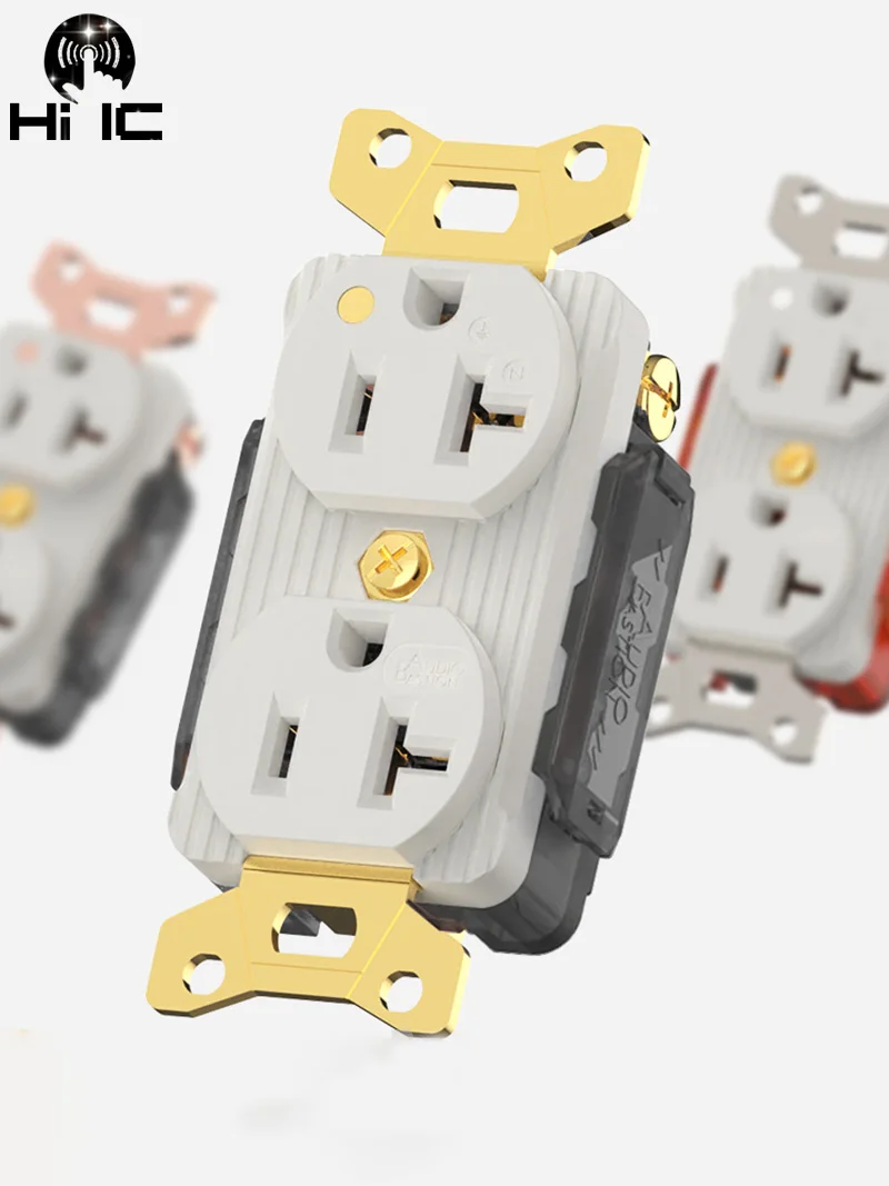 คุณภาพสูงทองแดงทองแดงชุบโรเดียม AC 20A Power Receptacle 86 120ซ็อกเก็ต ...