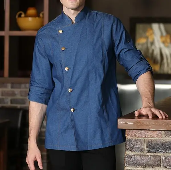 Chef-Jacket-Denim-Restaurant-Uniforms-Jeans-Shirt-Autumn-Overalls ...