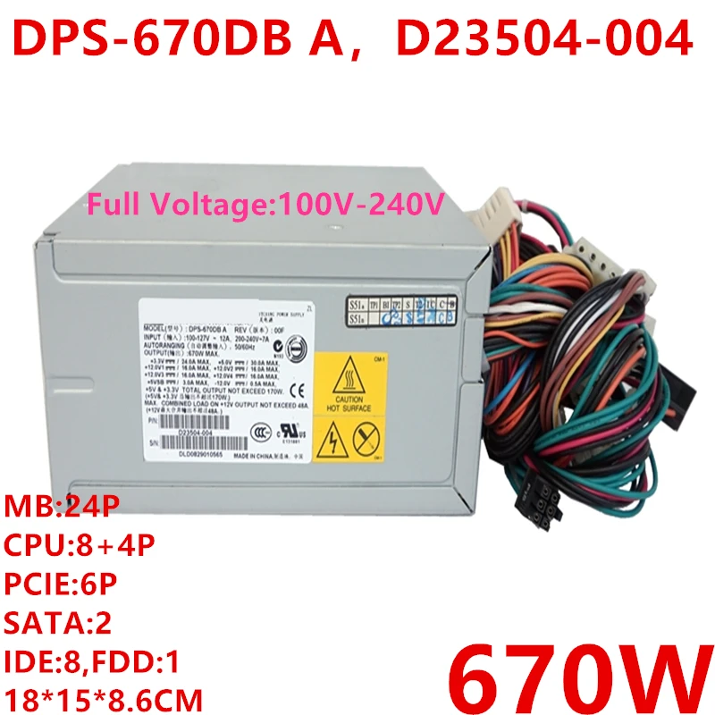 Original PSU For Delta 670W Switching Power Supply DPS-670DB A D23504 ...