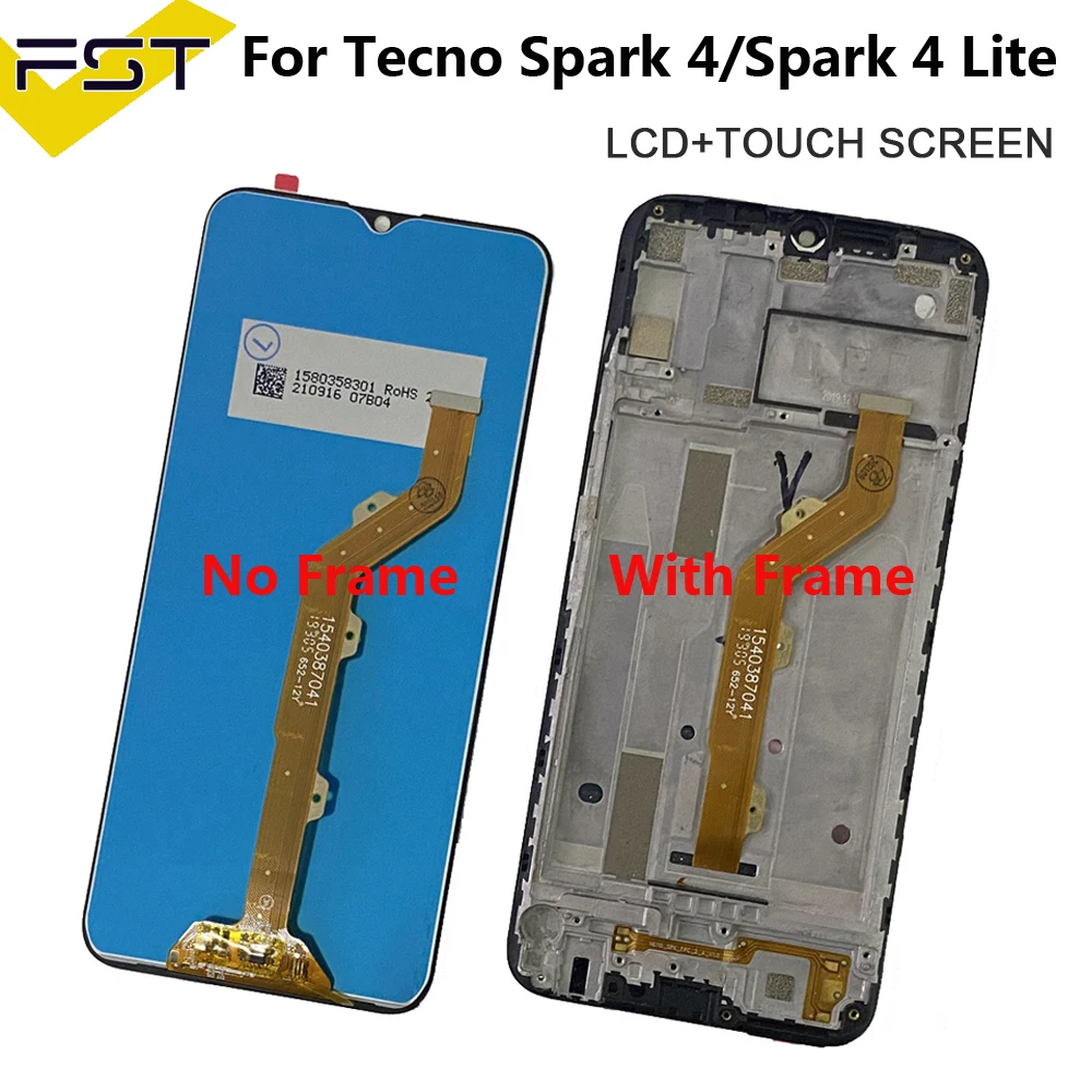 For Tecno Spark 4 LCD KC2 Display Touch Screen Digitizer Assembly For ...
