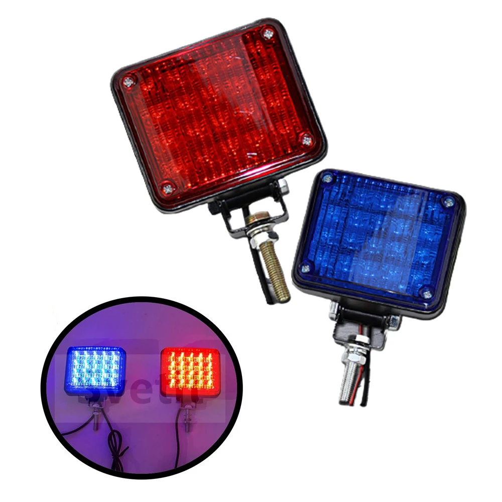 1 Set 12V 24V Police Flashing Light For Motorcycle Strobe Lights Red ...