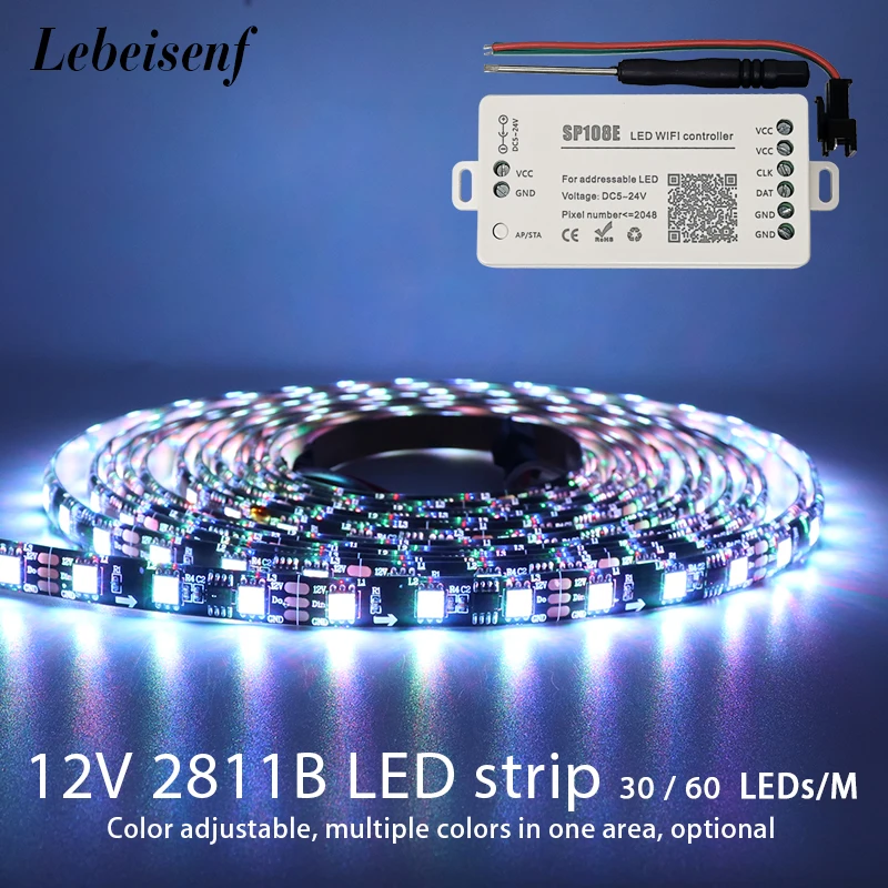 Ws2811 Rgb Led Strip Light 5050 Smd Addressable 30/60 Led/m External 1 ...