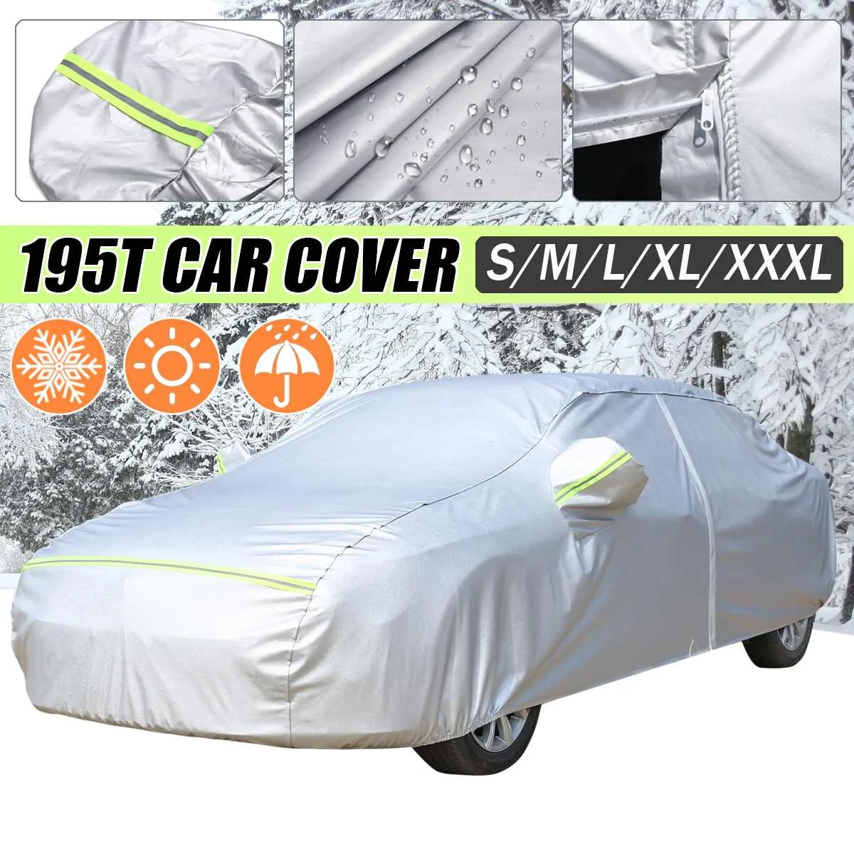 Car-Covers Protector Full Body Covers Reflective Strip Outdoor ...
