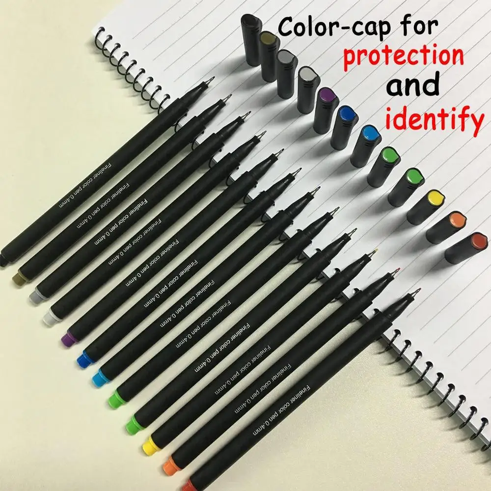 Pencil 12 Colors Fineliner | School Supplies Stationery | Marker Office ...