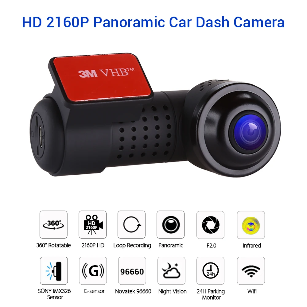 360 Degree Panoramic Camera L9 Dash Cam Hd Car Dvr Camera 2160p Sony ...