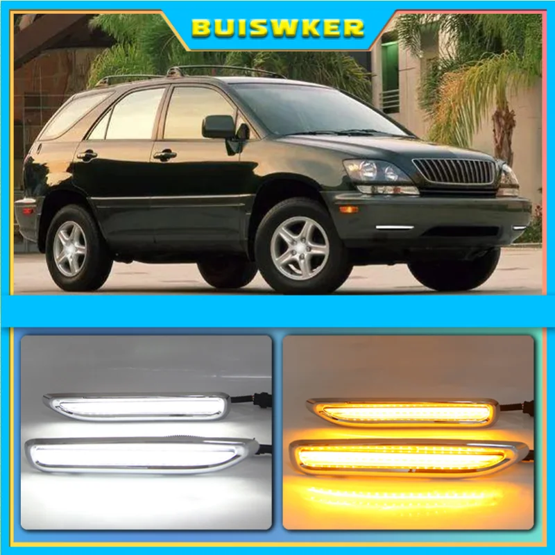 2PCS-Car-LED-Daytime-Running-Light-For-Lexus-RX-RX300-1998-1999-2000 ...