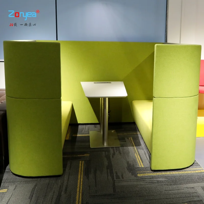 Office Cubicles Cabin Booth Seat with Desk for Privacy Partitions ...