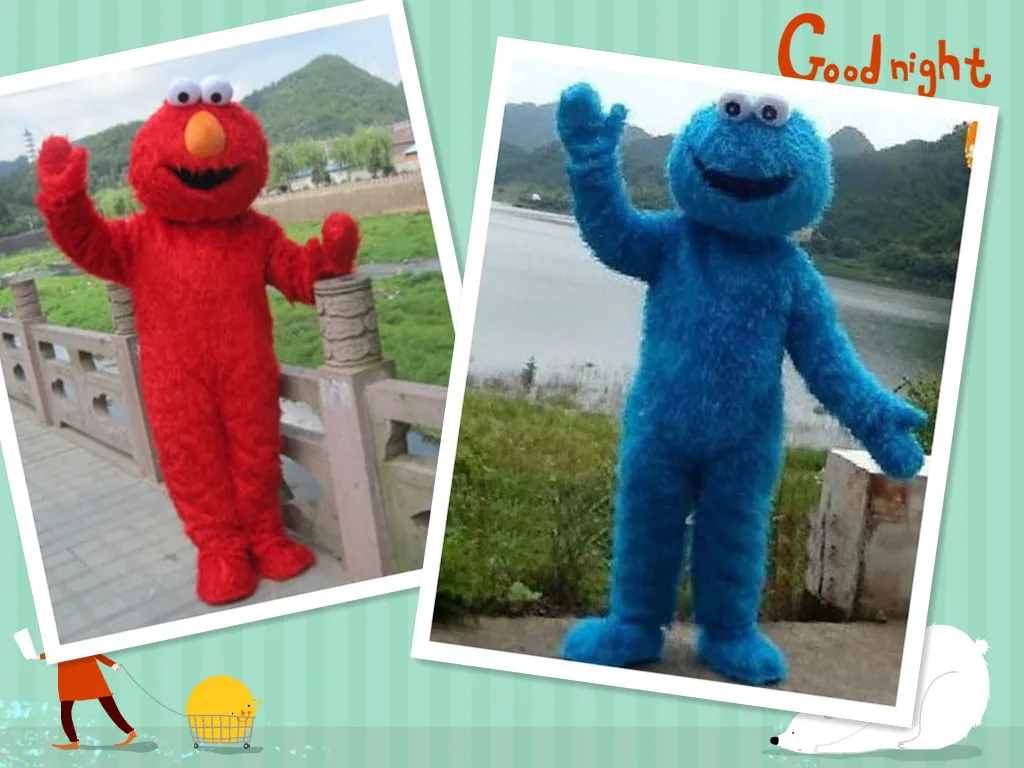 Factory direct selling high quality Long Fur Elmo Mascot Costume ...