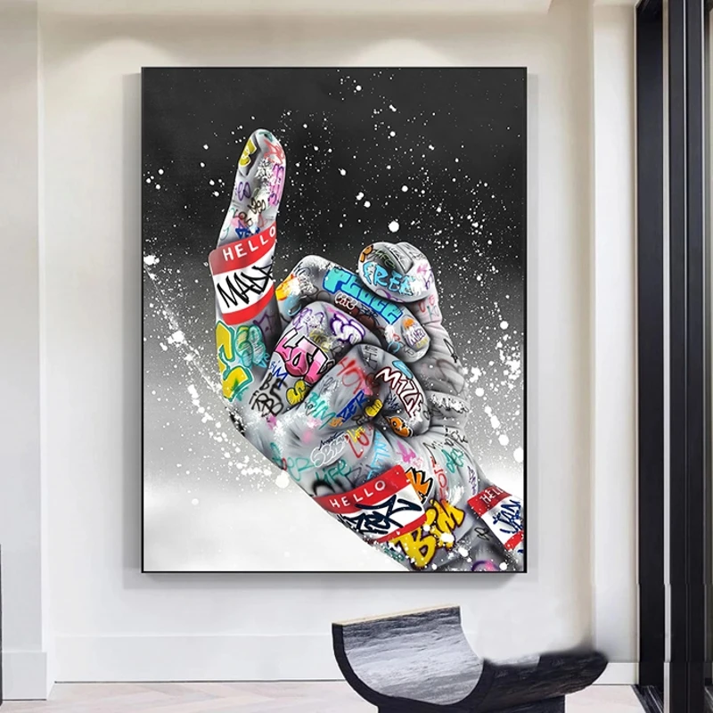 Buy Middle Finger Graffiti Canvas Art at Best Prices