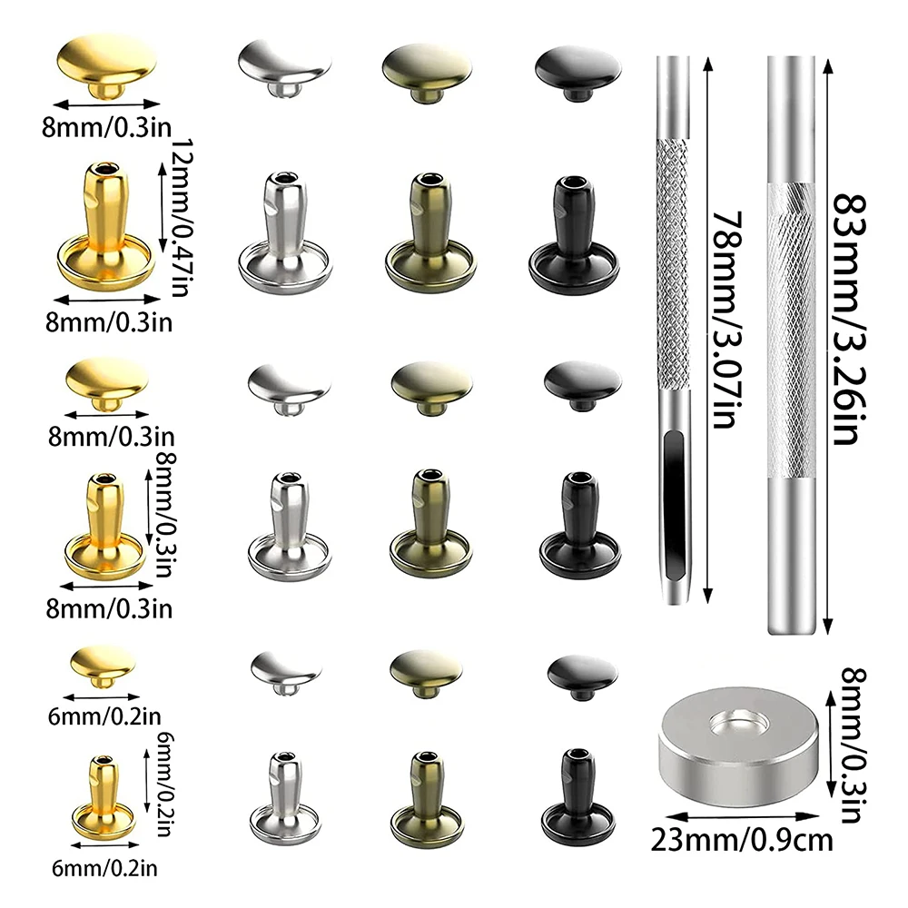 RIVET,360pcs With Pliers--Rivets tubulaires en métal à Double capuchon ...