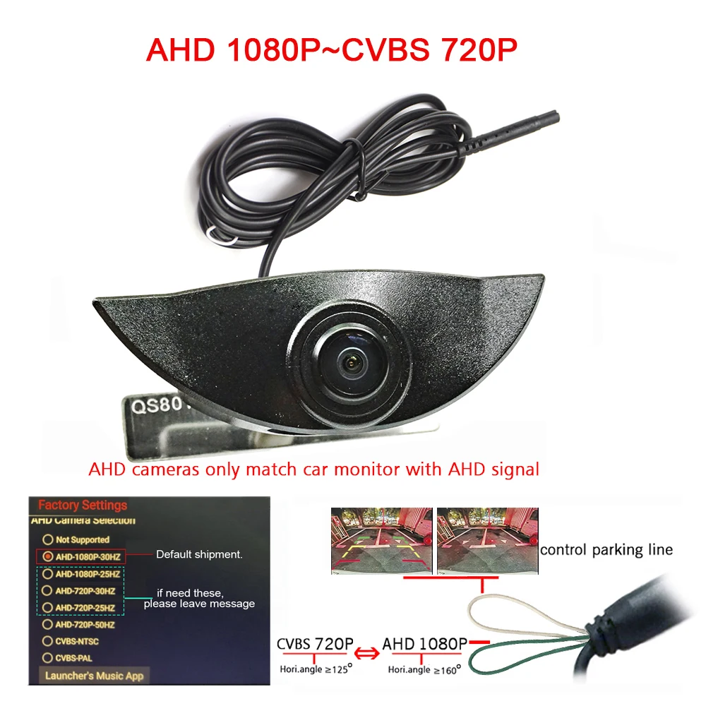 180deg Fisheye 1920*1080p Ahd Car Front View Camera For Volvo Forward ...