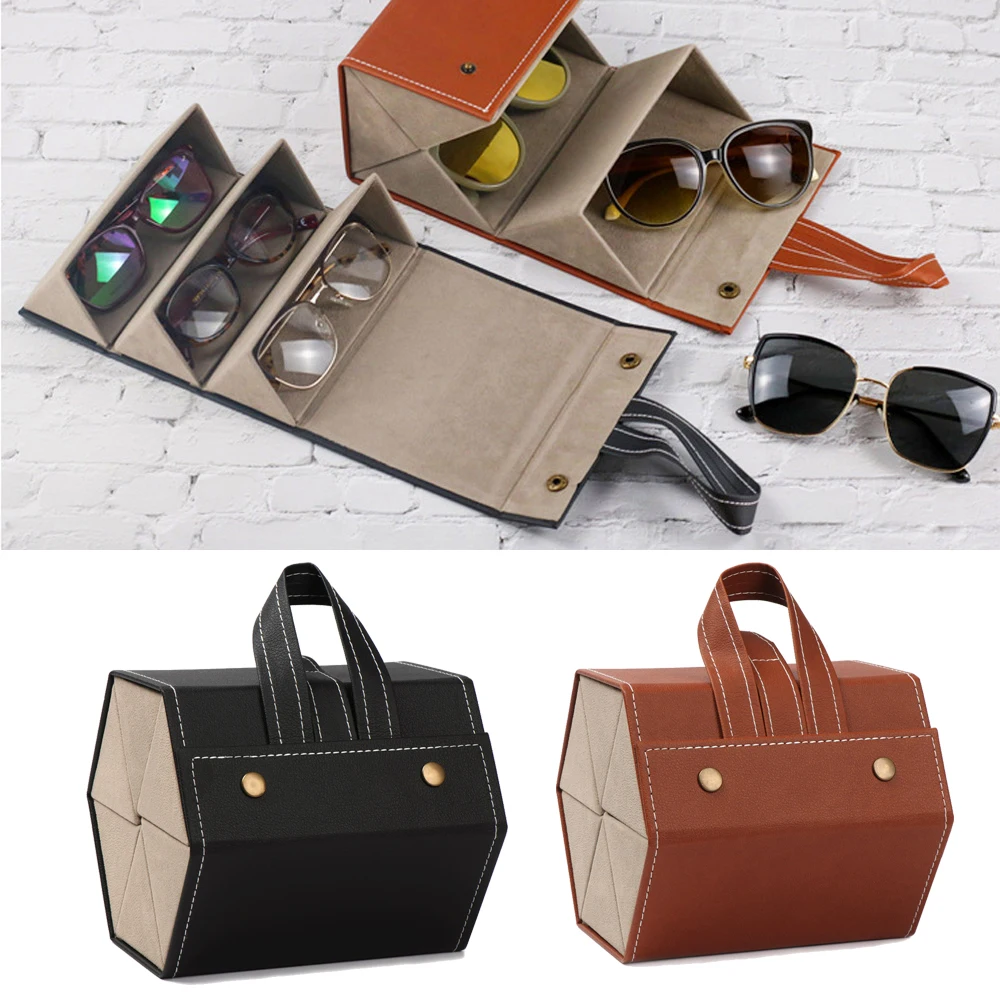 Portable-Glasses-Case-Cover-PU-Leather-2-3-4-5-6-Pairs-of-Sunglasses ...