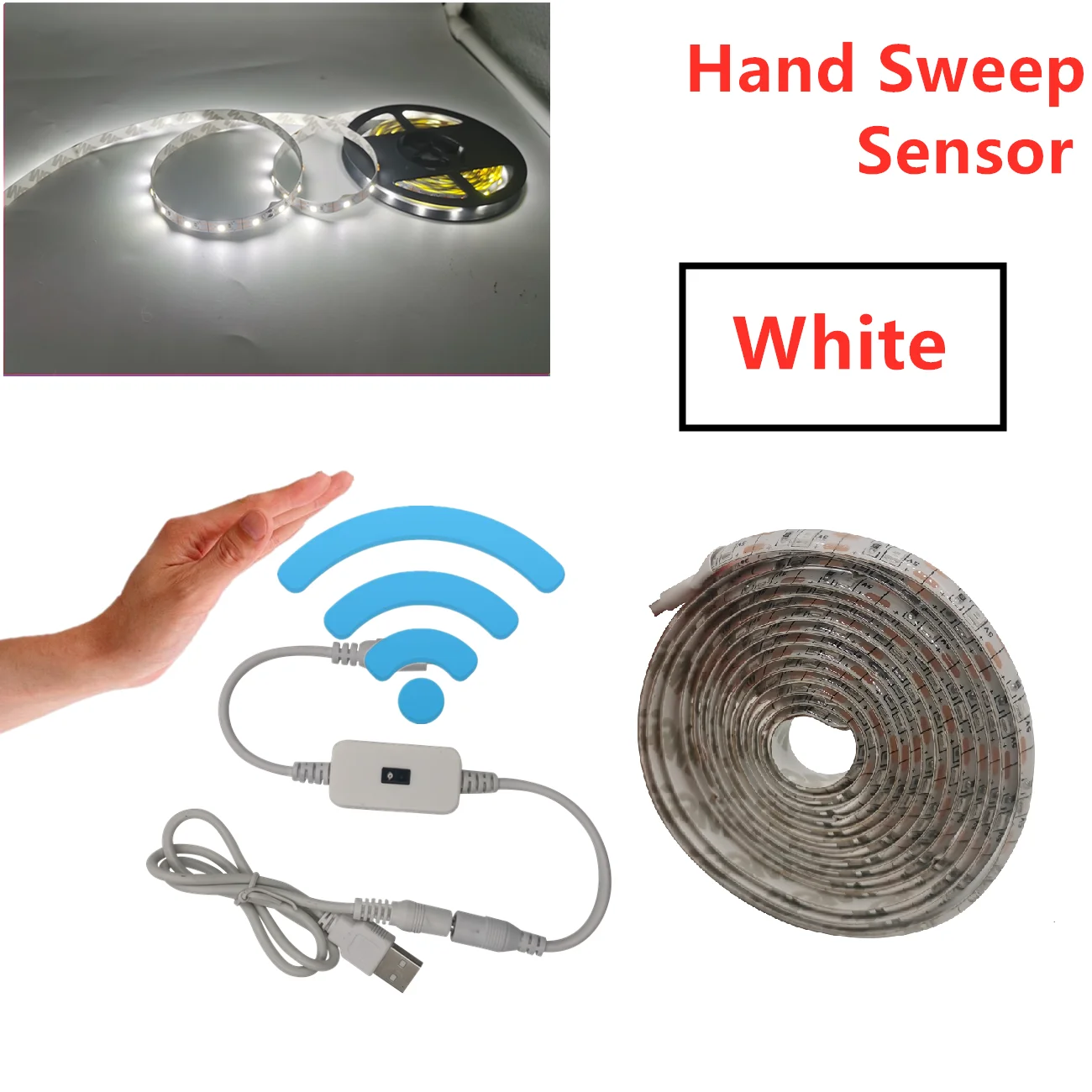 Dc 5v Hand Sweep Sensor Led Strips Flexible Tape Usb Cable Powered ...