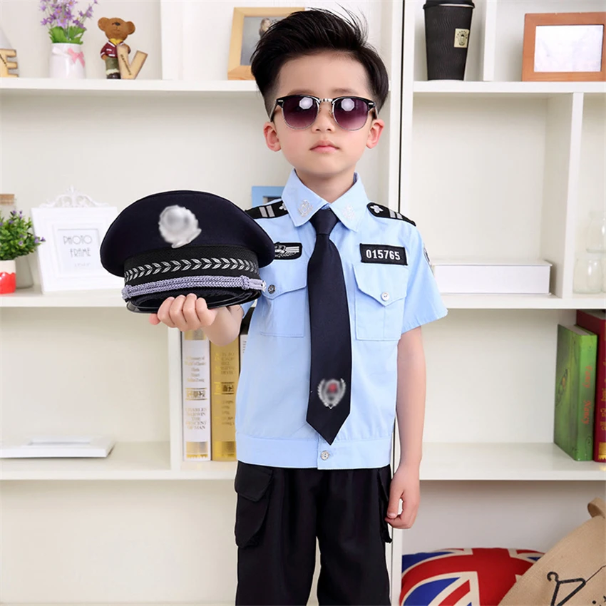 Kids-Boy-Girl-Traffic-Police-Officer-Cosplay-Costume-Child-Military ...