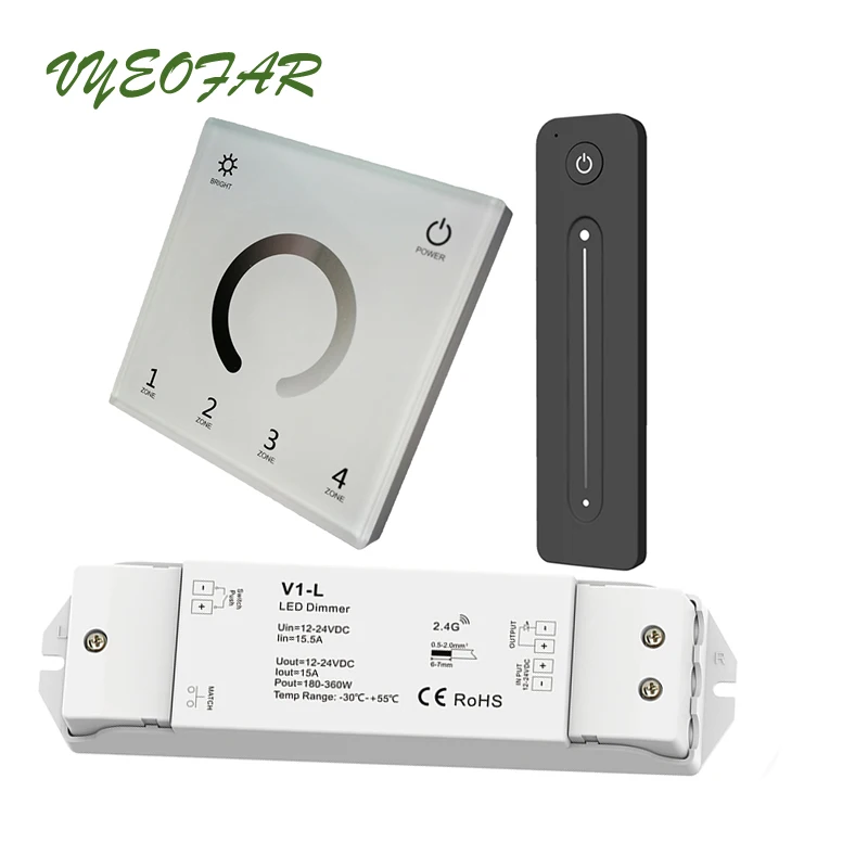 New-Led-Strip-Dimmer-230V-110V-Touch-Panel-4-Zone-Wifi-2-4G-RF-Remote ...